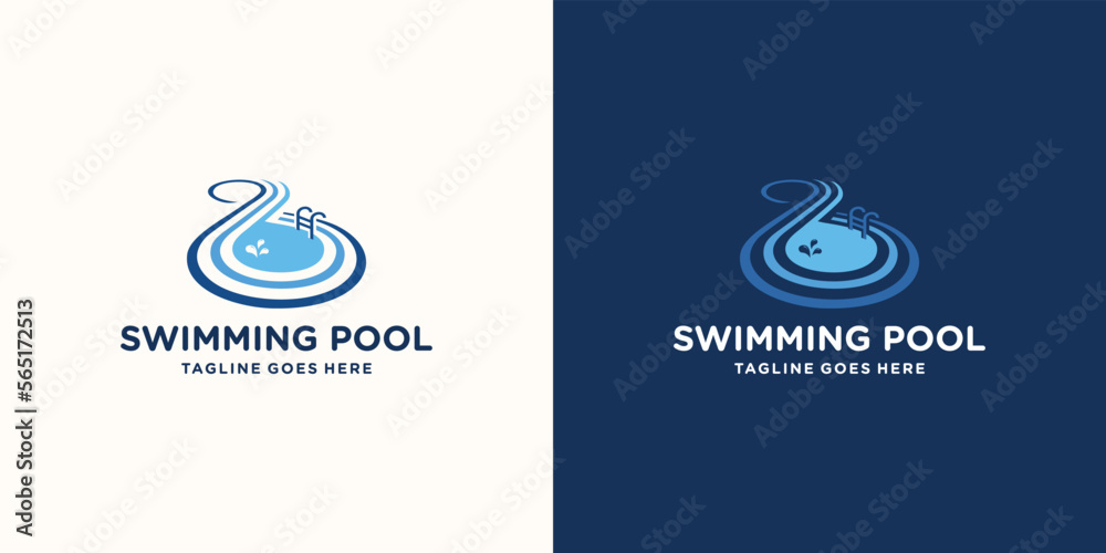 infinite swimming pool logo vector design template. Stock Vector ...