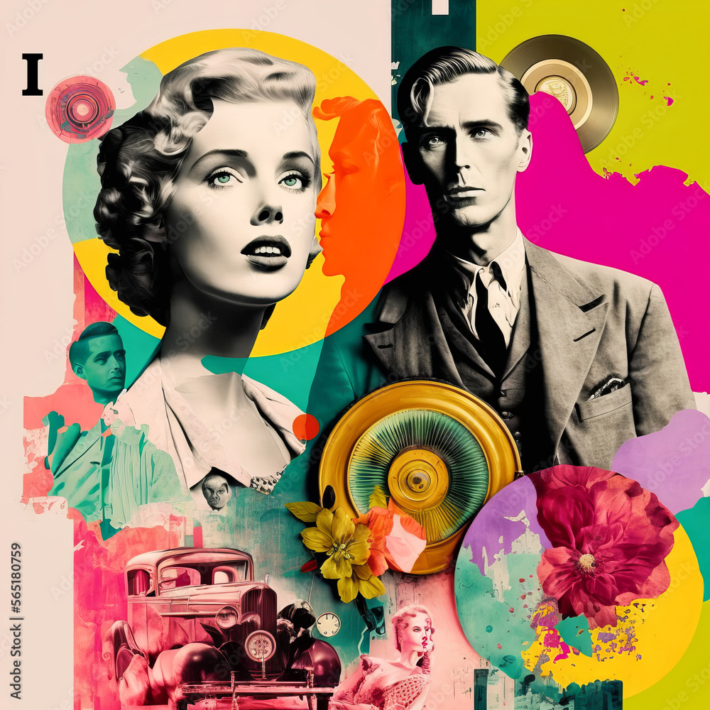 Vintage Fashion Collage Background