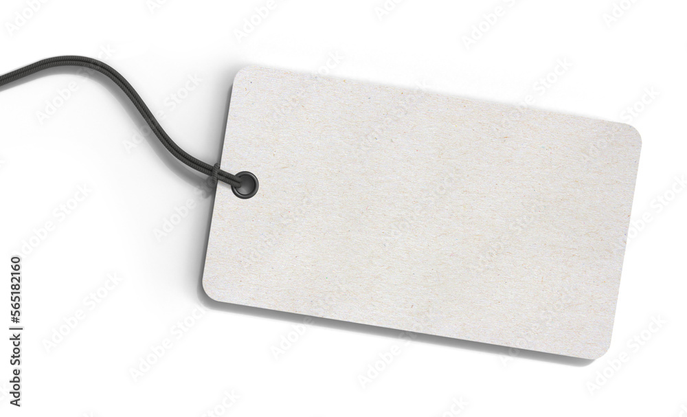 Blank white hang tag isolated on transparent background Stock ...