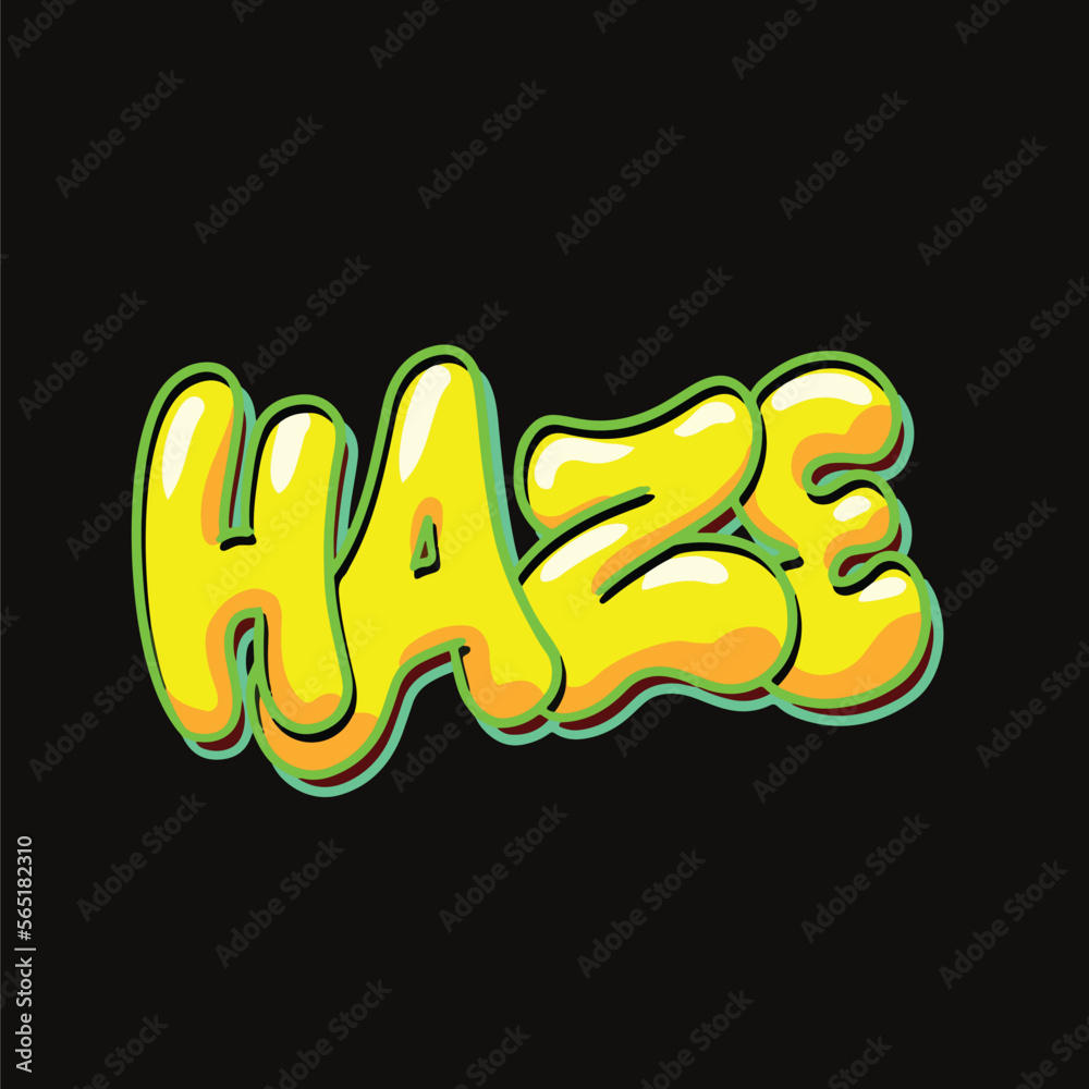 Vetor de haze vector graffiti font word street art weed vector tagging ...