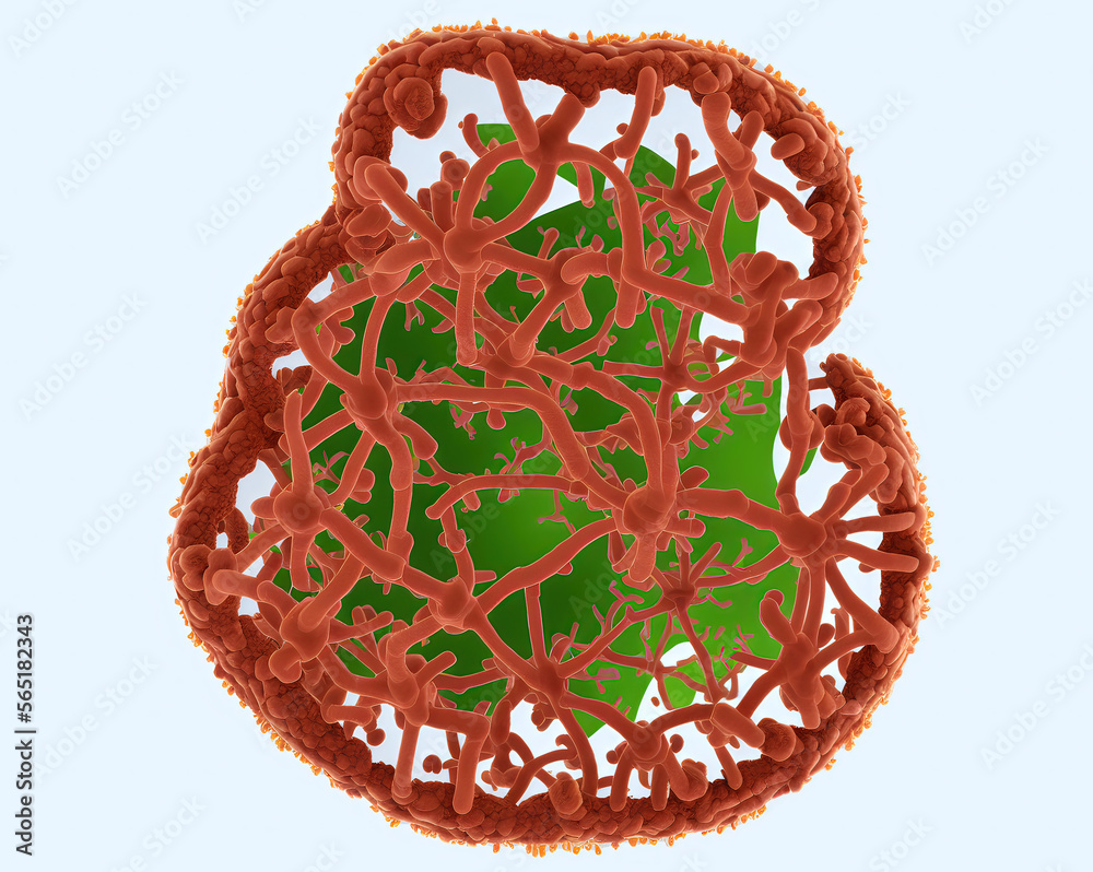 Microscopic clinical biology images of infected harmful cell 3D ...