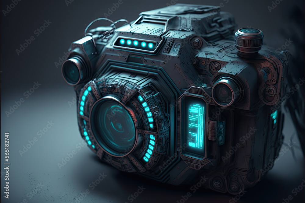 Illustration about cyberpunk photographic camera. Stock Illustration ...