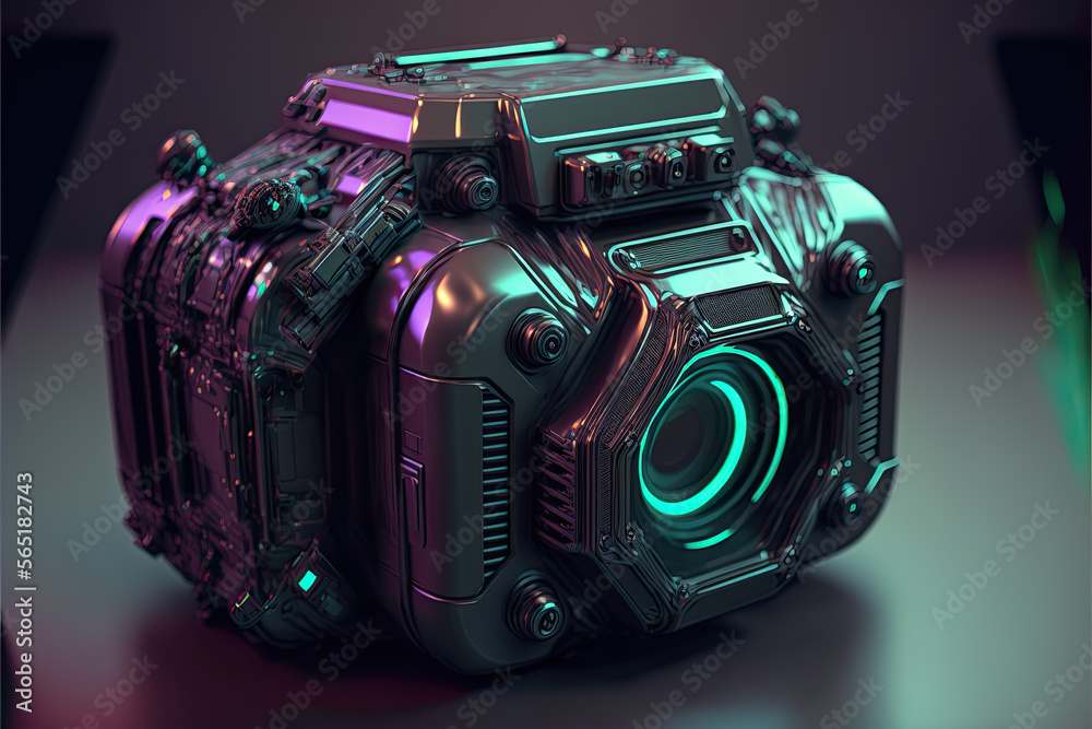 Illustration about cyberpunk photographic camera. Stock Illustration ...