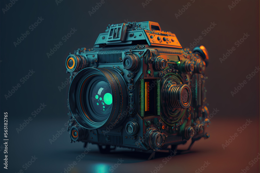 Illustration about cyberpunk photographic camera. Stock Illustration ...