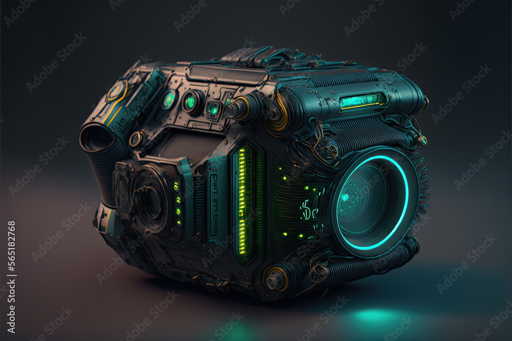 Illustration about cyberpunk photographic camera. Stock Illustration ...
