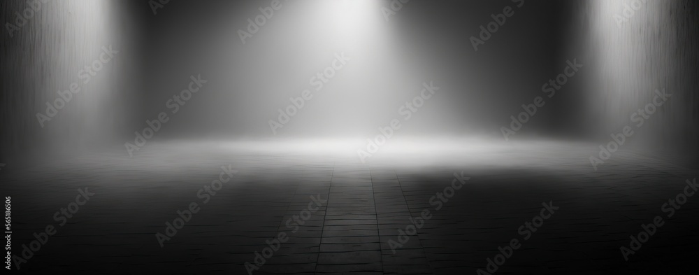 infinite studio background with spot lights. Professional studio room ...