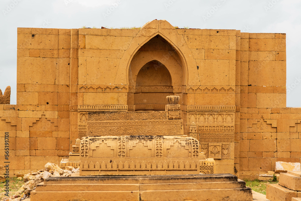 Ancient mausoleum and tombs at Makli Hill in Thatta, Pakistan ...