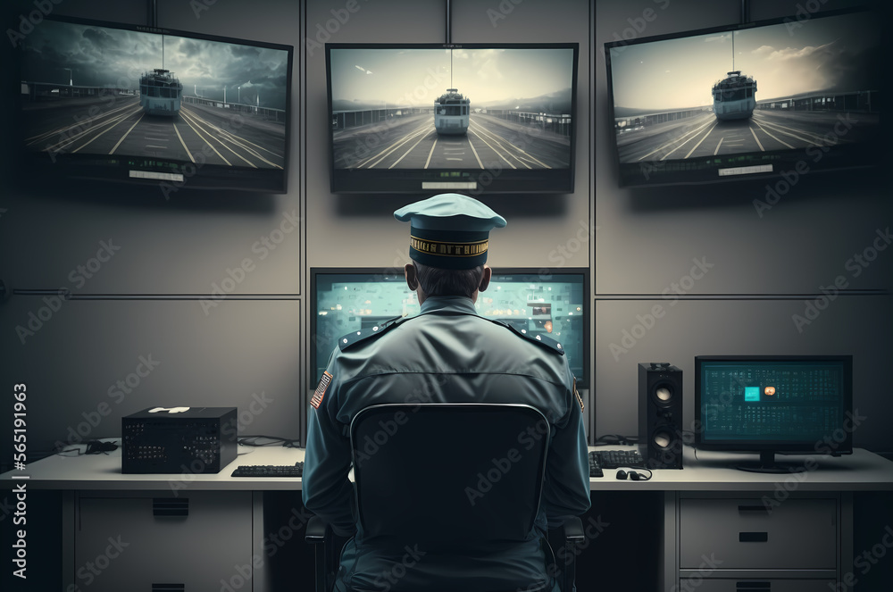 Metro radar and passengers traffic control Center, bus controller ...