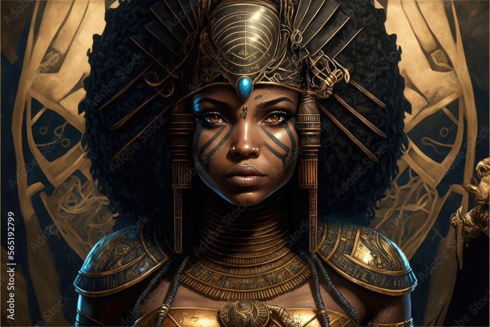 ภาพประกอบสต็อก Egyptian Goddess Isis, AI Generated Image of Isis in ...