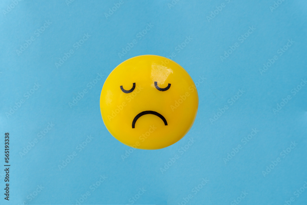 yellow emoji with sad face gesture Stock Photo | Adobe Stock