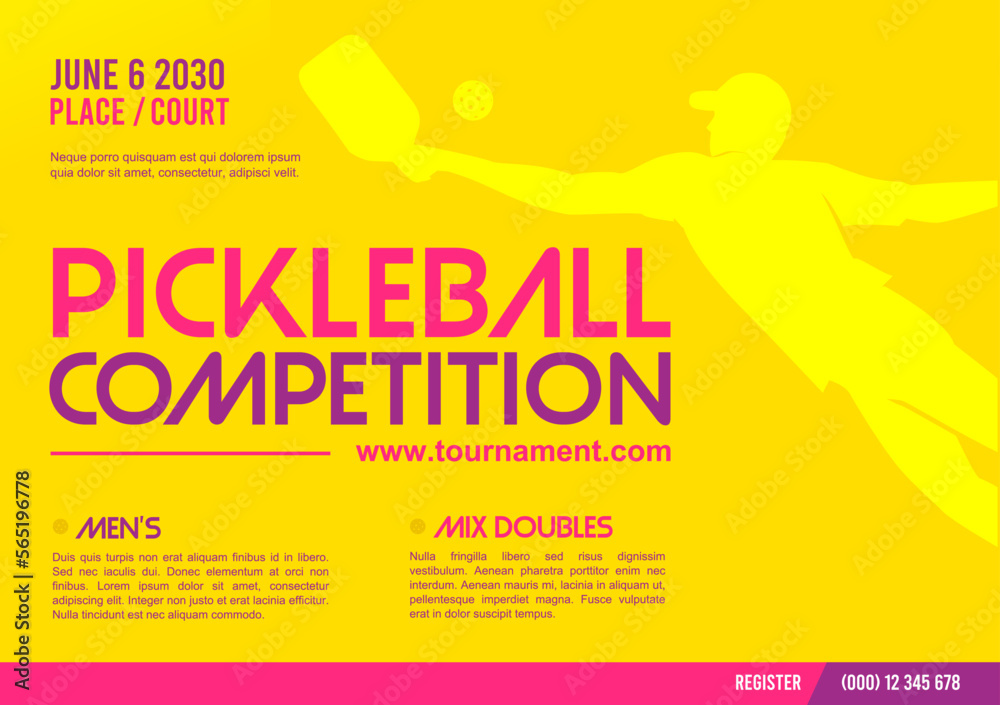 Premium editable vector file of pickleball flyer poster with modern ...