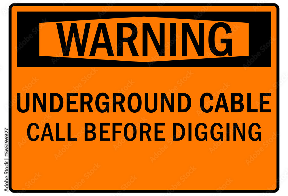 Electrical utility sign and labels underground cable Stock Vector ...