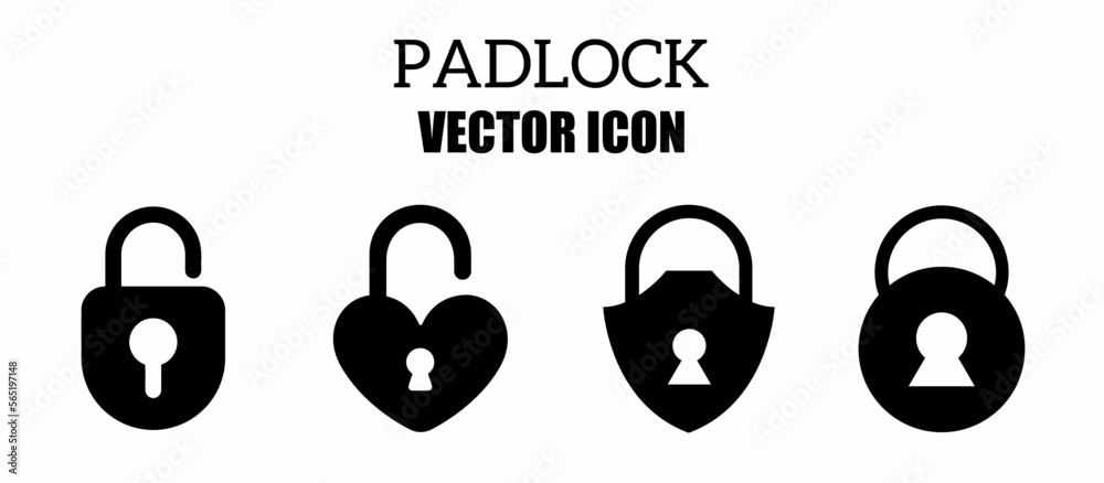 Padlock icon template set isolated on white background. Stock vector ...