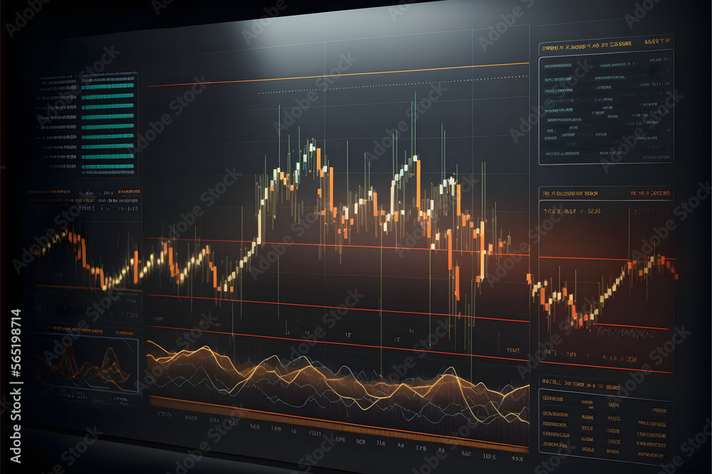 Trading screen, Stock market trading graph, investment chart made with ...