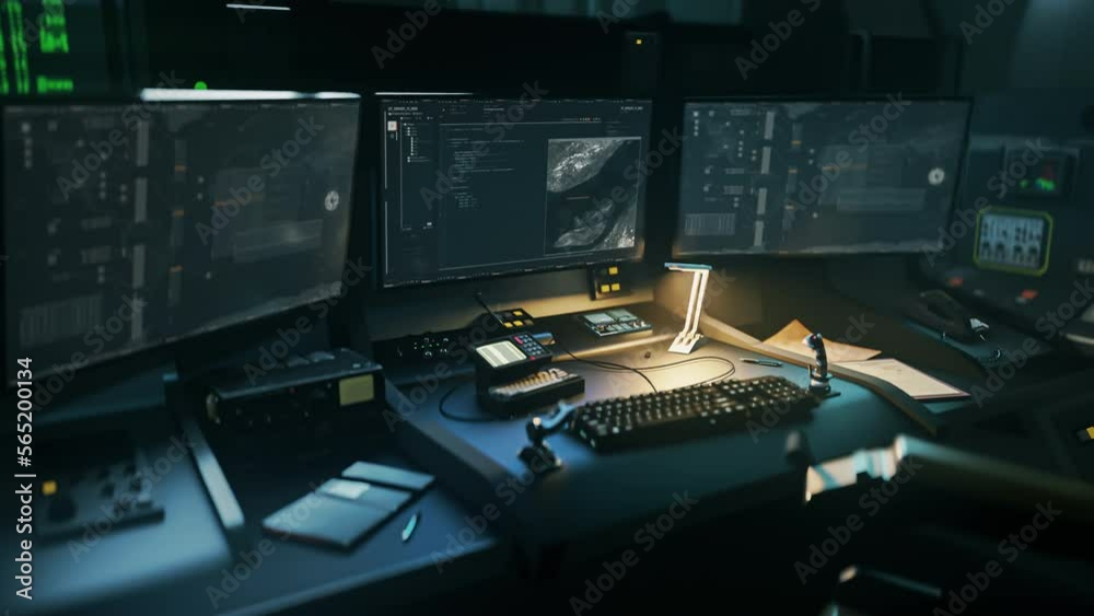 Typing Source Program Code Into Computer To Develop Satellite Surveillance System. Source Code ...