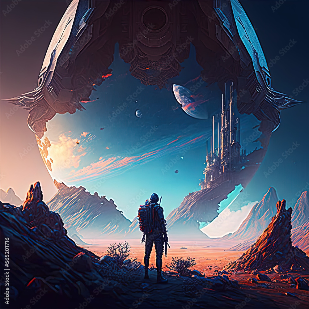 Atmosphere on extraterrestrial planets as background idea for sci-fi ...