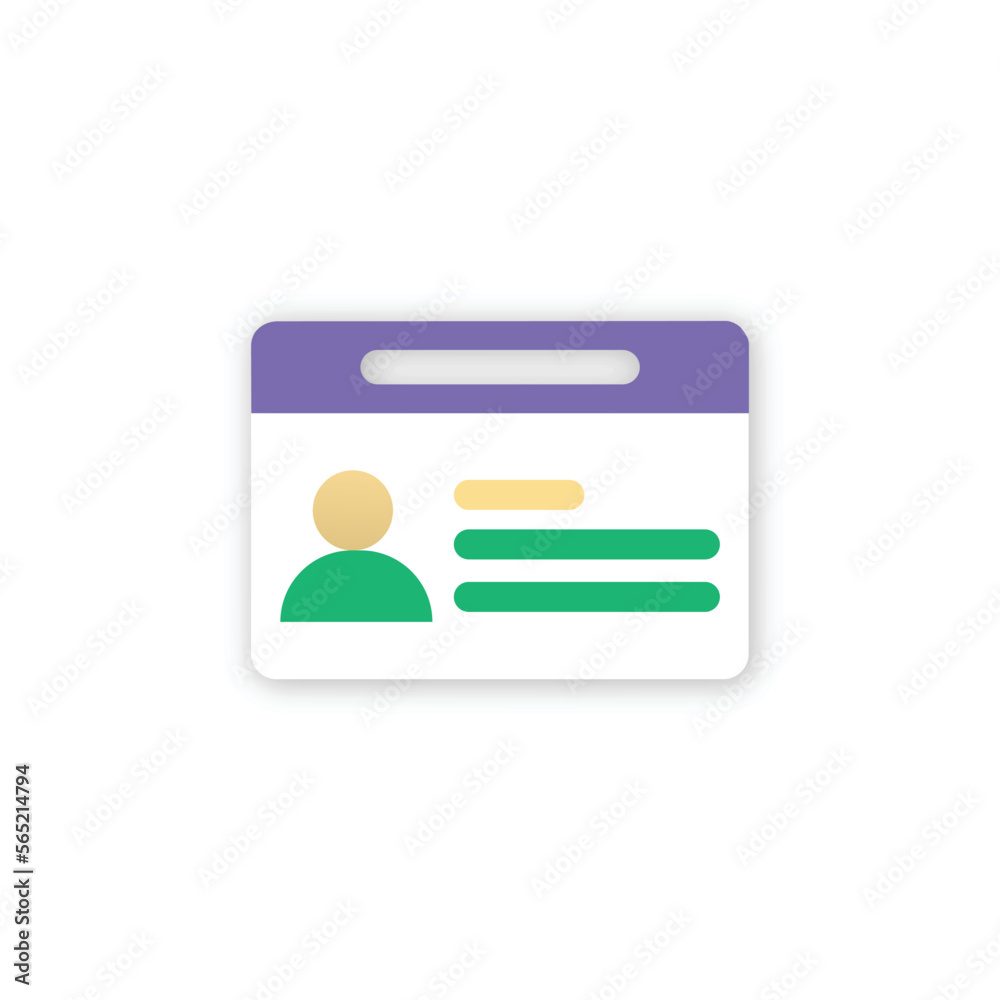 Driver license, id card, plastic card icon. 3d rendering isolated on ...