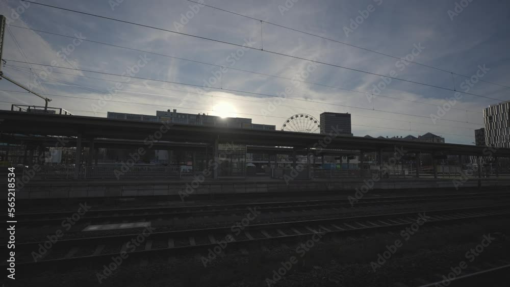 Munchen Ost or Ostbahnhof. Munich eastern railway station. Platfoms of ...
