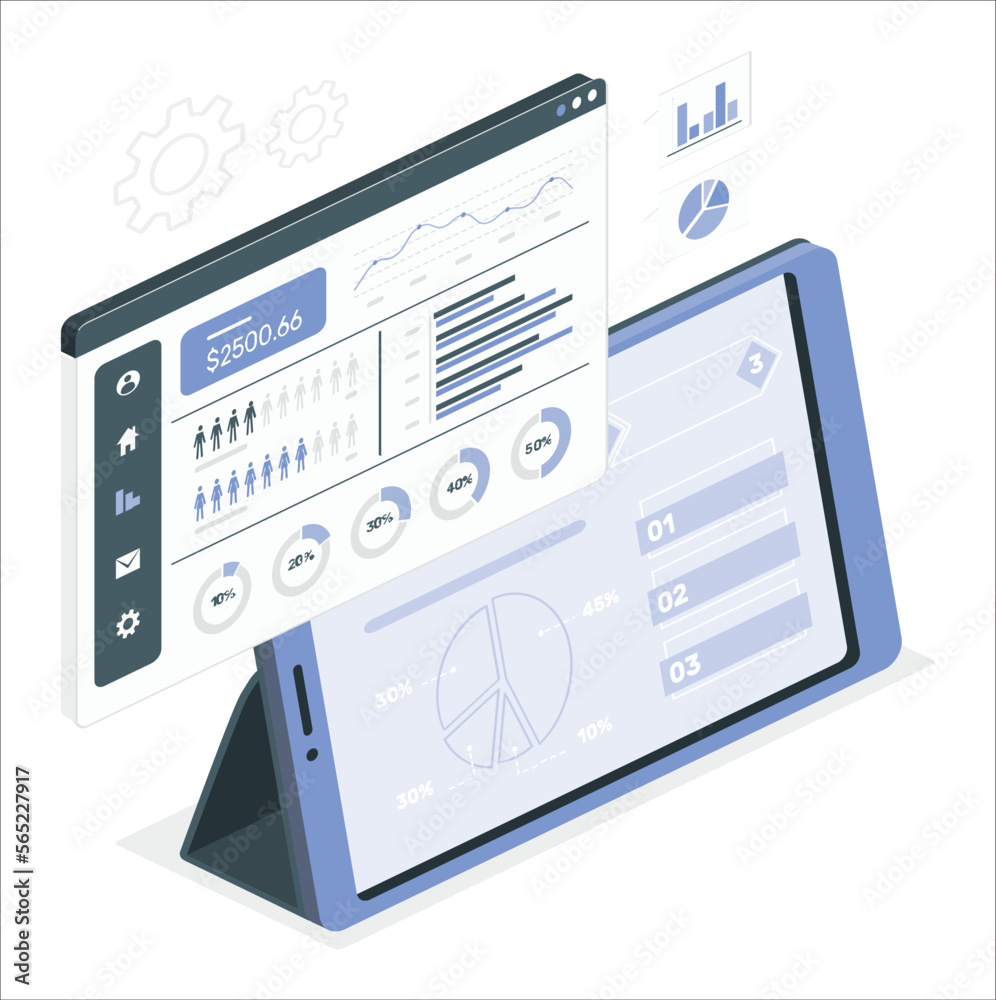 Vector infographic elements. Set of the 3d charts, pie charts and other ...