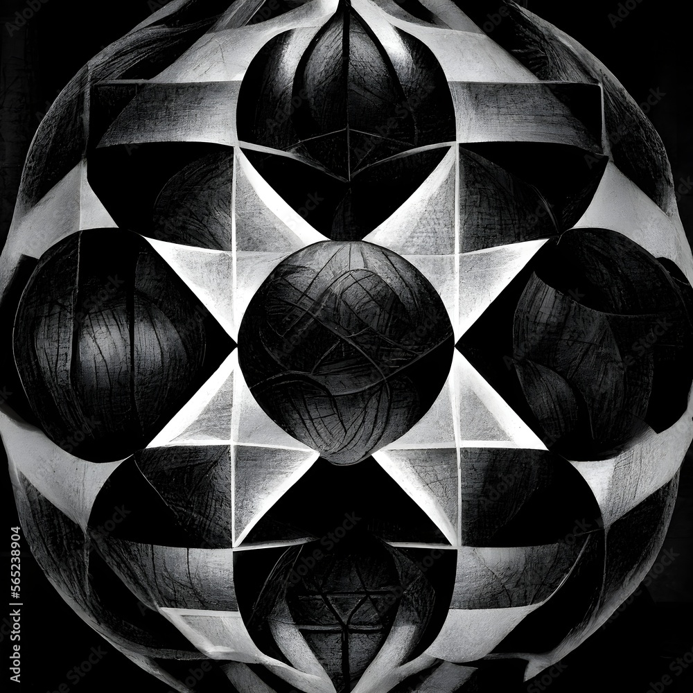 tesseract pattern in style of annie albers 2d wallpaper black and white ...