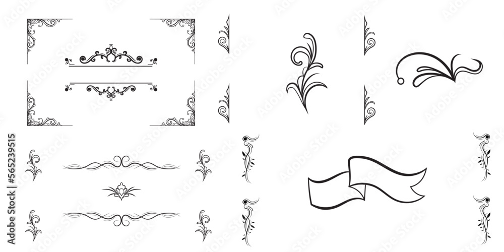 Vecteur Stock Vintage calligraphic frames. Ornate calligraph frame ...