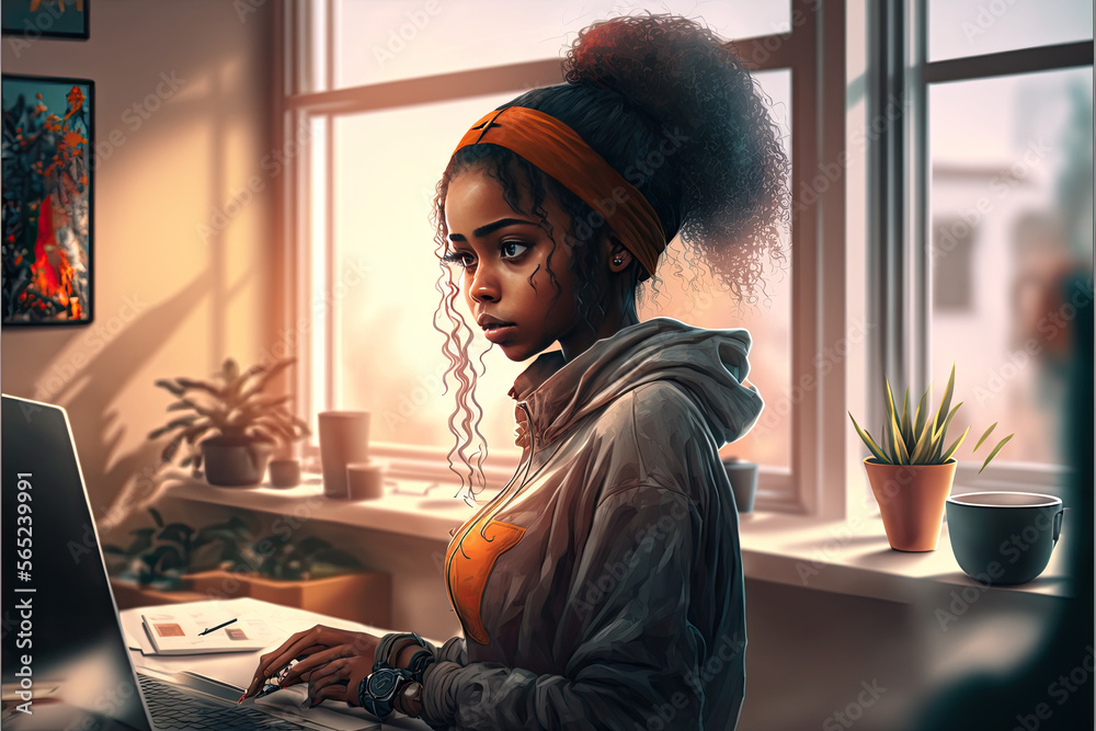 Gen X, Gen Y, Gen Z, Millenial, working, communicating, using a laptop ...