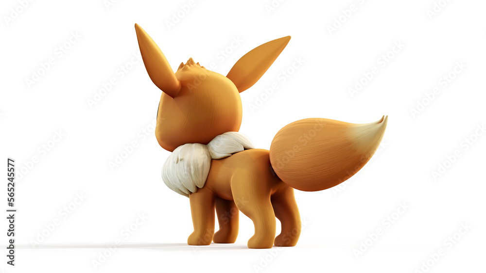 Pokemon Eevee 3d rendering PNG on transparent background with shadow ...