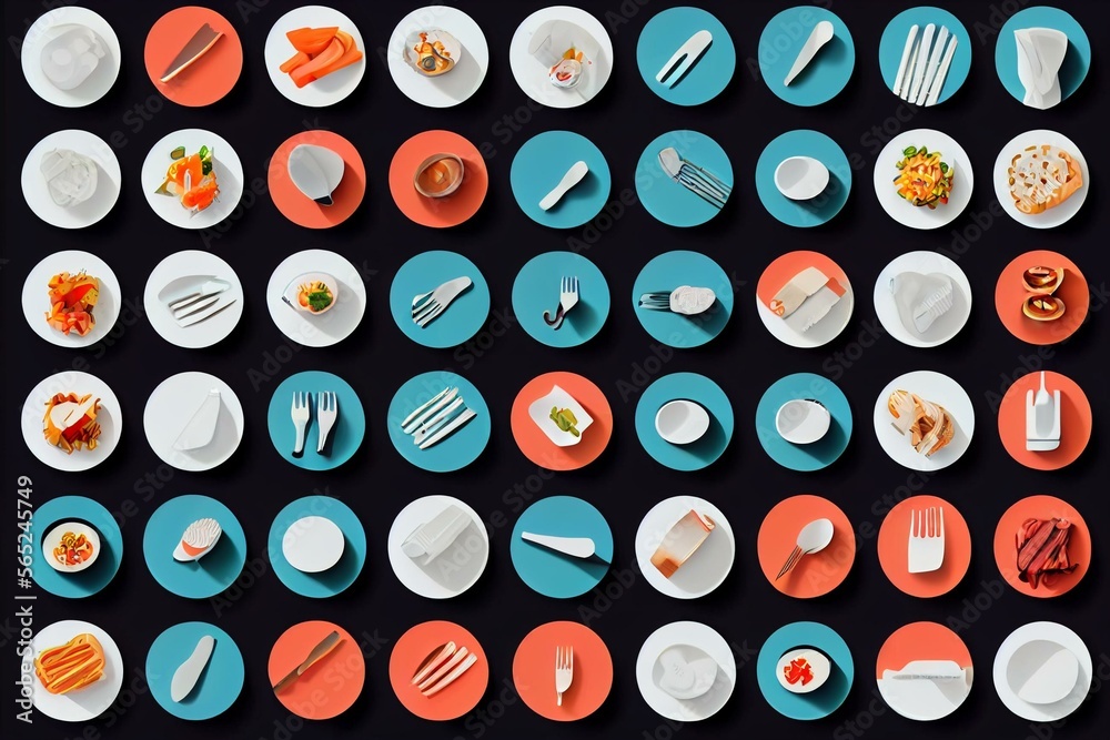 Vector set of restaurant line icons. Contains icons menu, serving food ...