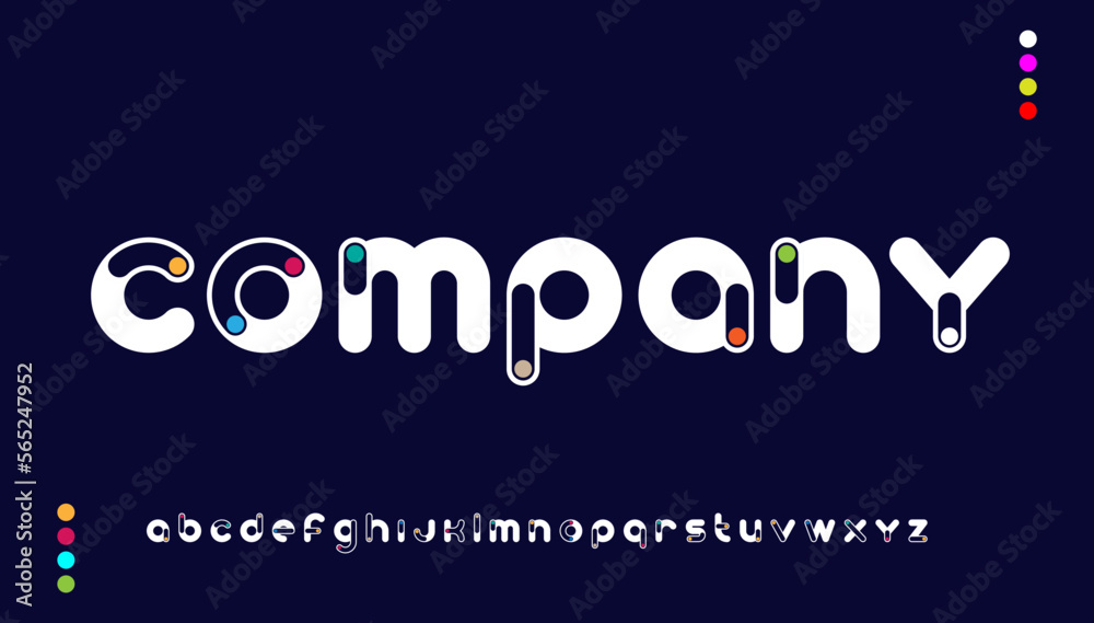 colourful dot calligraphy small alphabet letter logo design Stock ...