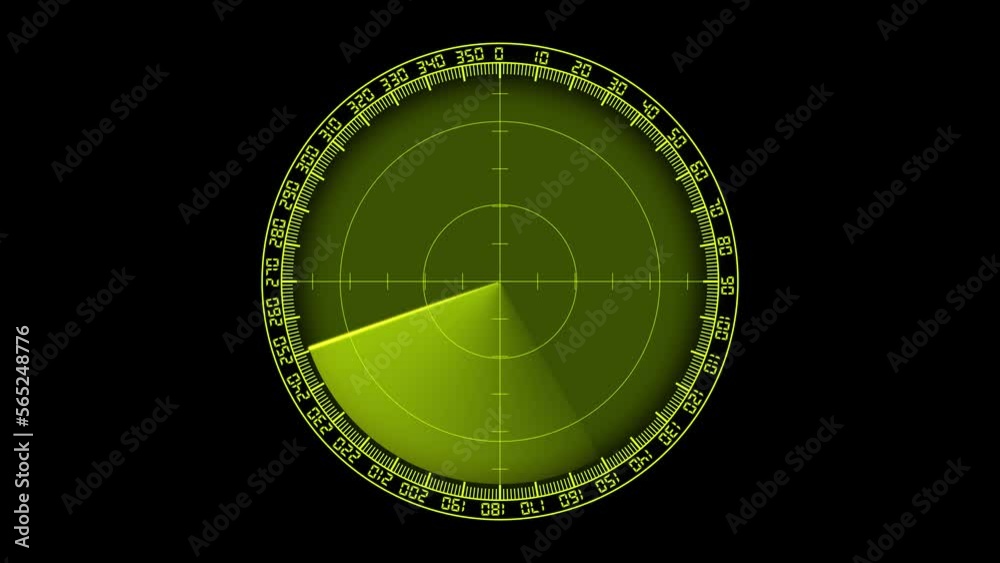 Radar HUD Screen Animation 4K. Motion graphic of colorful sonar radar ...