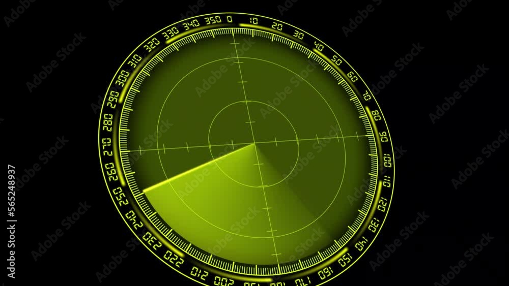 Radar HUD Screen Animation 4K. Motion graphic of colorful sonar radar ...