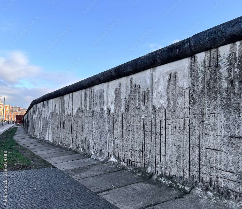 Berlin wall memorial, Berlin, Germany. Segments of the reinforced ...