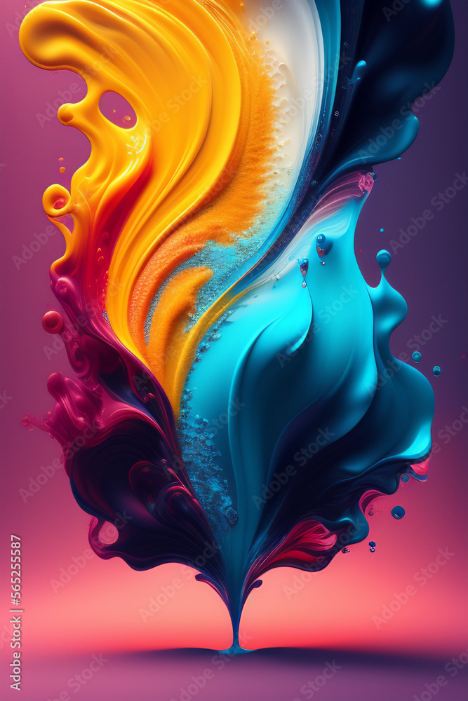 Abstract ink and paint digital concept art for flyers, brochures ...