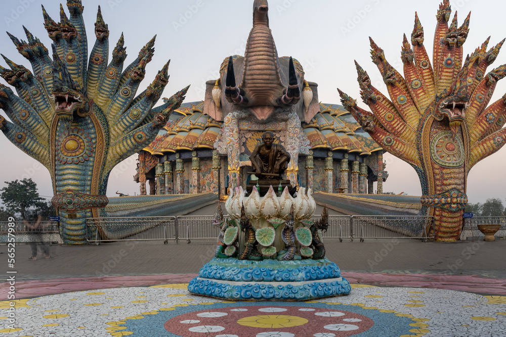 Nakhon Ratchasima, Thailand, Jan 15, 2023, Wat Ban Rai, Colorful ...