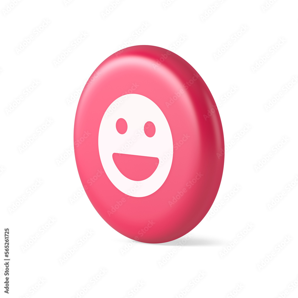 Smiley emoticon comic face emoji button laughing social network ...