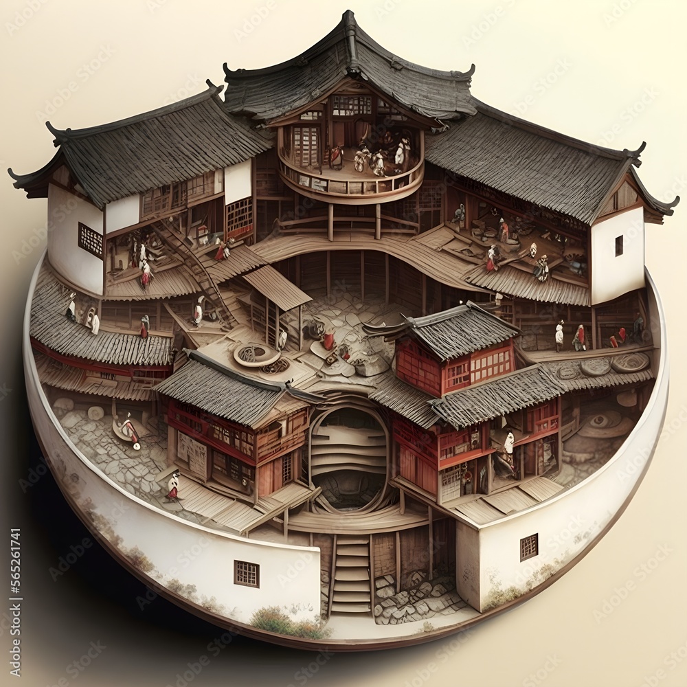 In the 1500s two circular herb houses in Korea the second floor is ...
