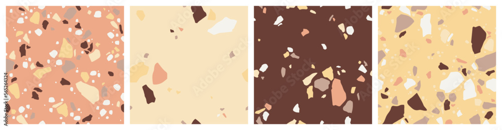 Collection of seamless patterns, terrazzo background set, the repeating ...
