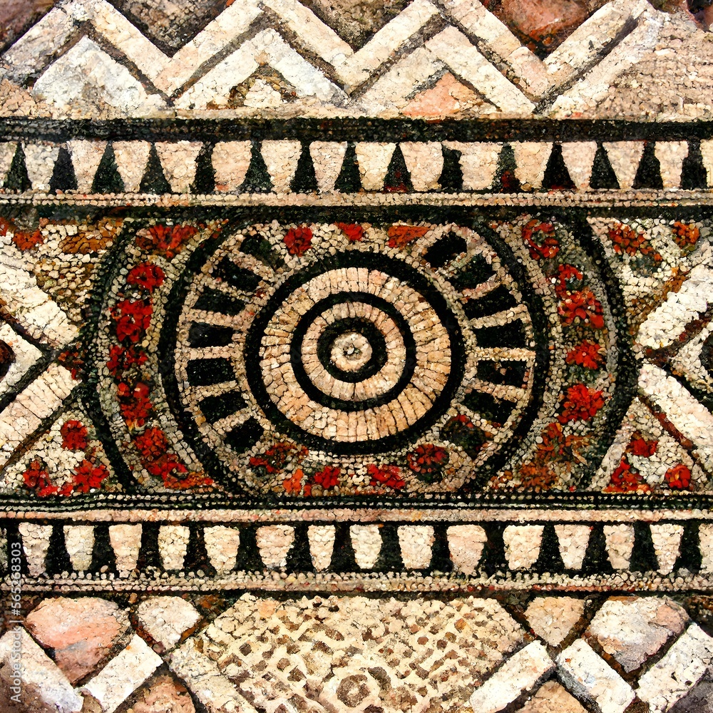 ancient Roman mosaic pattern repeating concentric circle Roman ...