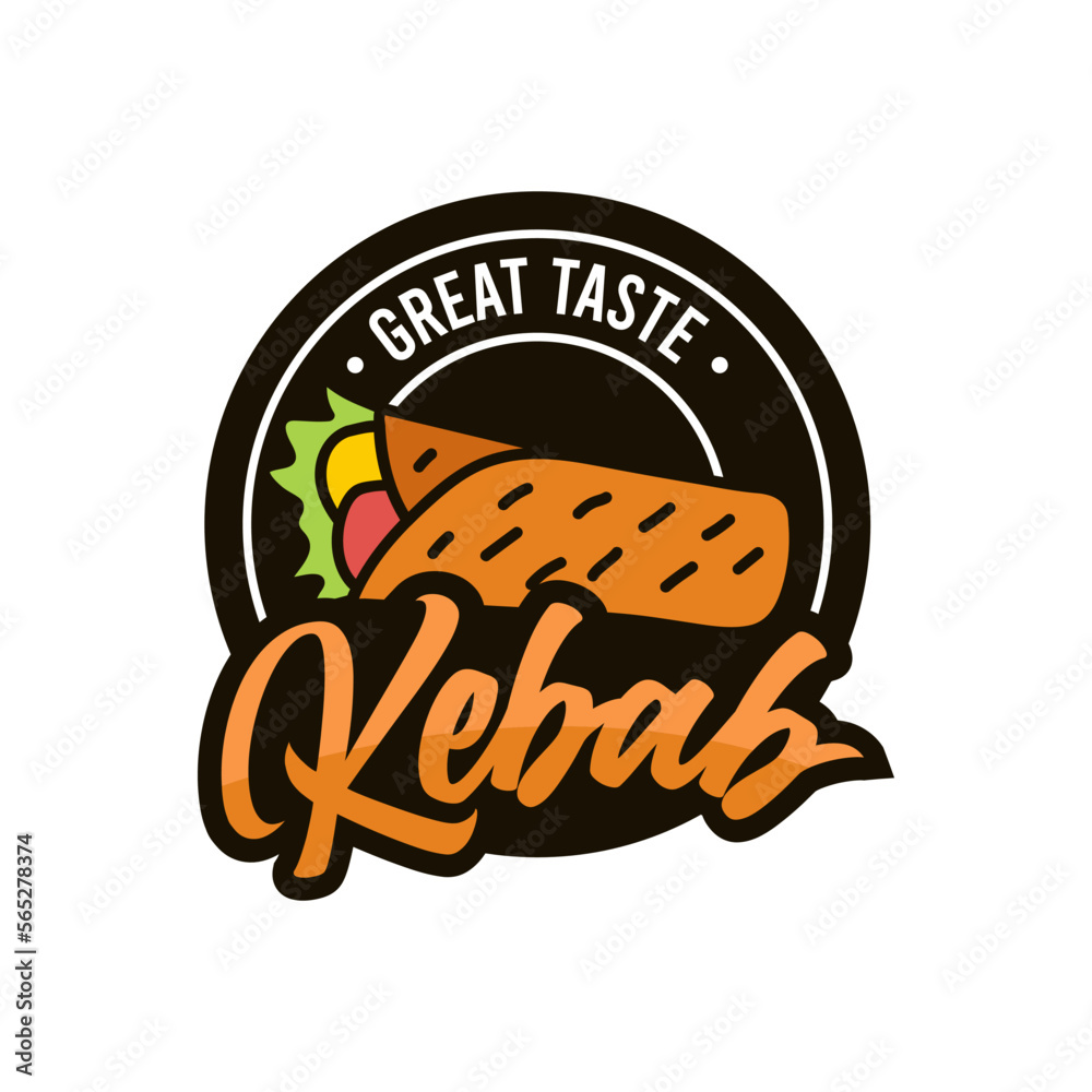 Kebab Design Logo. Vector creative labels for Turkish and Arabian fast ...
