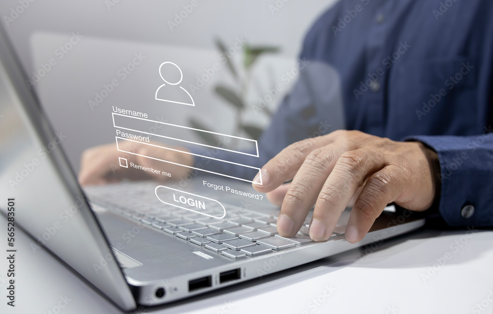 Foto de cyber security concept login data protection Fingerprint ...