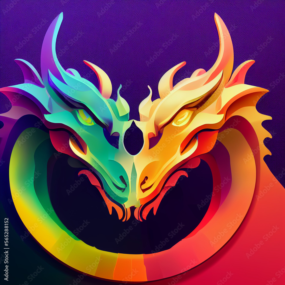 depicting dragon abstract app icon Generative AI Content by Midjourney ...