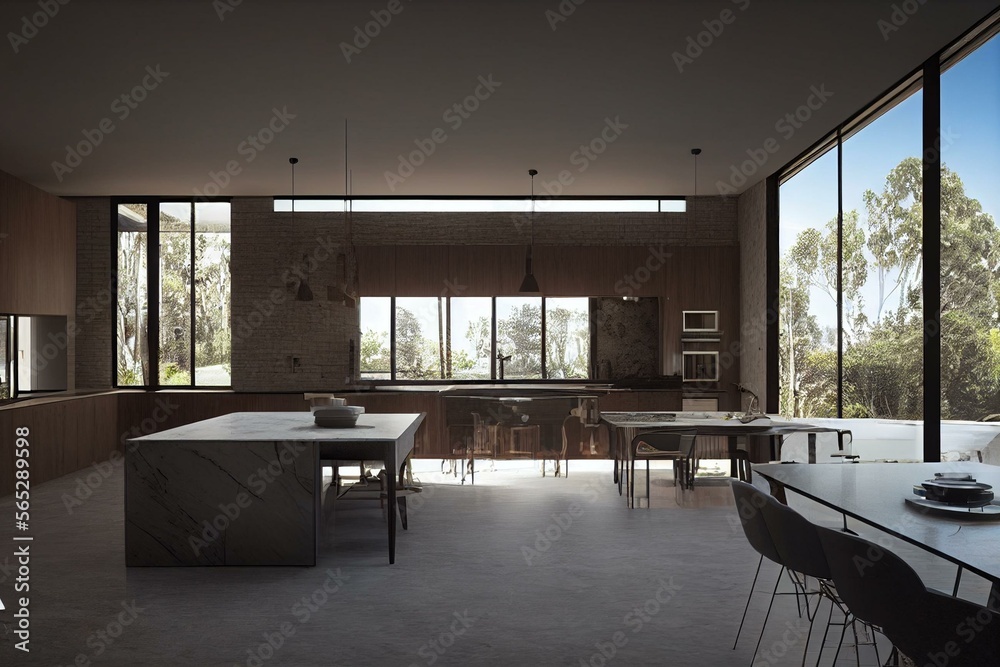 Australian mansion with a modern kitchen. Generative AI. Generative AI ...