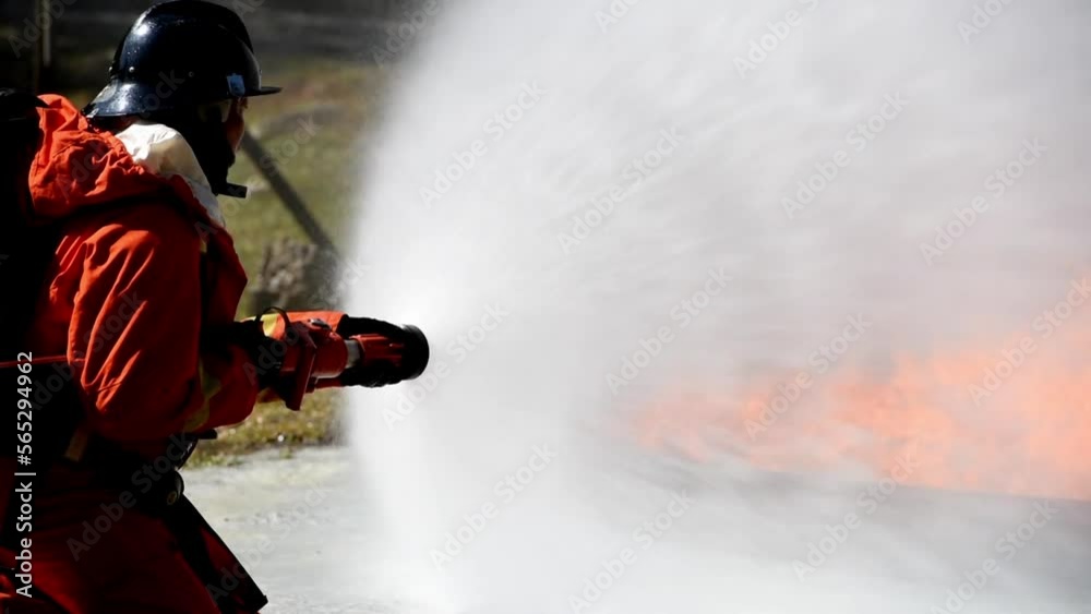 firefighter training new fireman team. Fire fighter learning stop fire ...