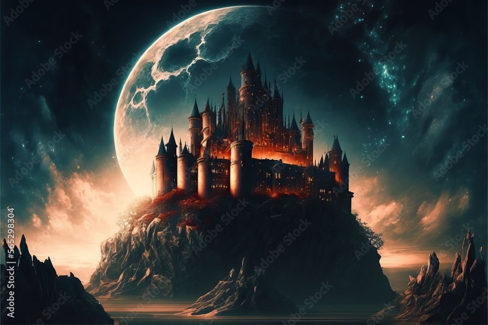 4K resolution or higher, castle astral realm. Generative AI Technology ...
