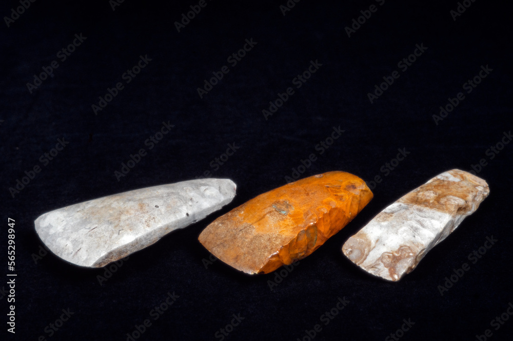 Pre historic stone hand axe. Prehistoric stone tool. History. Stock ...