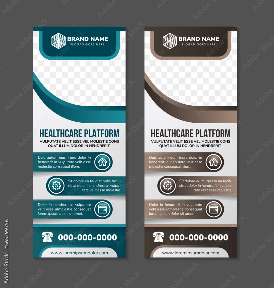 Health care and medical roll up banner design, standee and banner ...