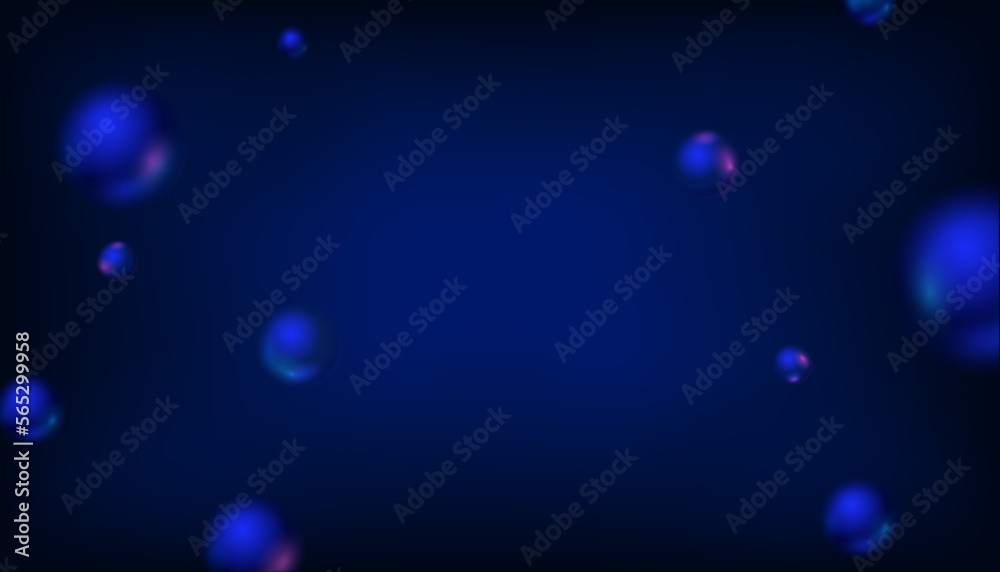 dark blue neon background with flying 3d balls Stock Vector | Adobe Stock