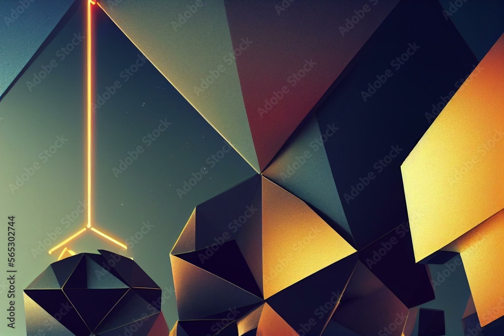 Futuristic Growth mindset VS Fixed mindset concept with low poly human ...