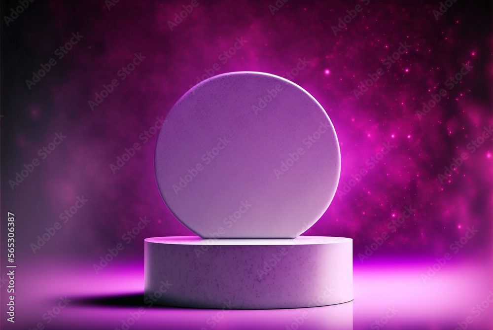 3d scene mockup, matt mirror circle and cylinder podium background ...