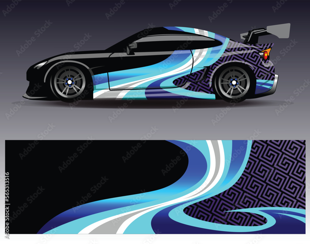 Vektorová grafika „Car wrap design vector. Graphic abstract stripe ...